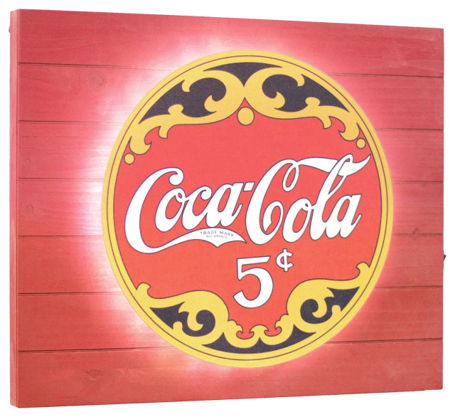 American Art Decor Vintage Coca Cola Soda Metal Backlit LED Sign, 15 "H ...