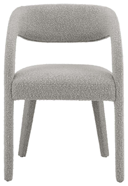 Pinnacle Boucle Upholstered Dining Chair Set of 2, Taupe - Transitional ...