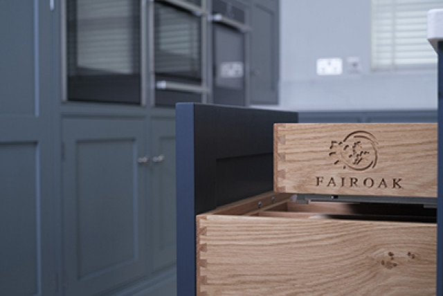 Farrow & Ball De Nimes & Stiffkey Blue Shaker Kitchen - Traditional ...