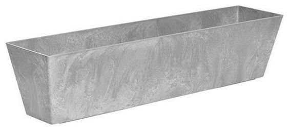 Novelty Artstone Ella Grey Flower Box, 29 Inch - Transitional - Outdoor ...