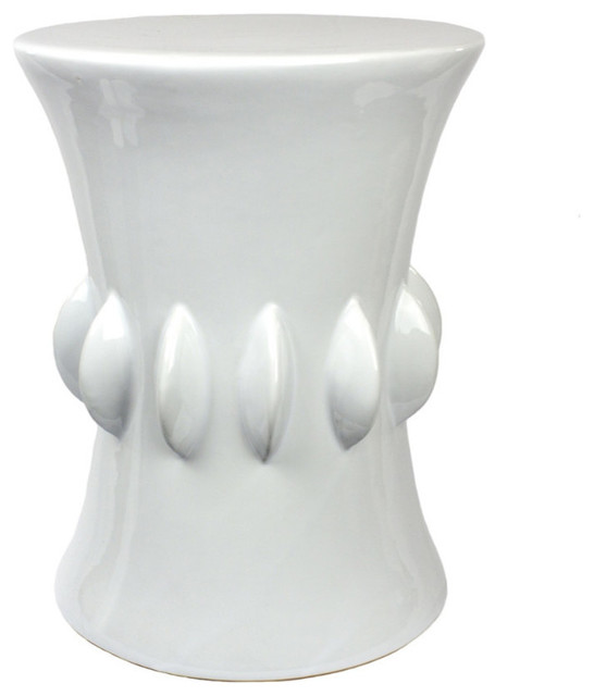 Attractive Ceramic Garden Stool, White - Contemporary - Accent And ...