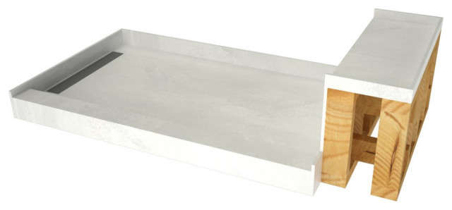 Base'N Bench 36x48 WonderFall Trench Left Drain Base With Seat ...