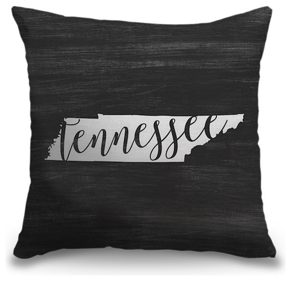 "Home State Typography - Tennessee" Pillow, 16"x16" - Contemporary ...