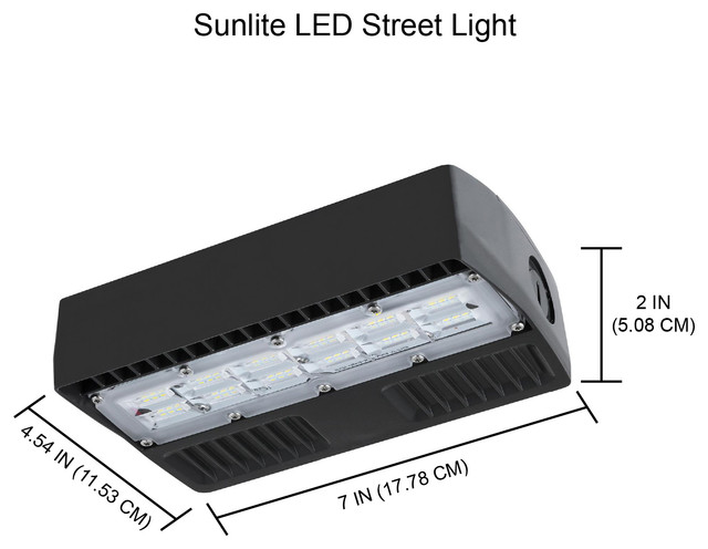 Sunlite LED Street Light Fixture, 20W, 50K Super White, 2200 Lumen ...