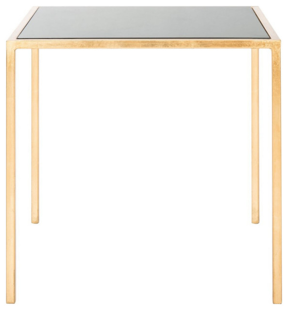 Riley Gold Leaf Mirror Top Accent Table, Gold/Black - Contemporary ...