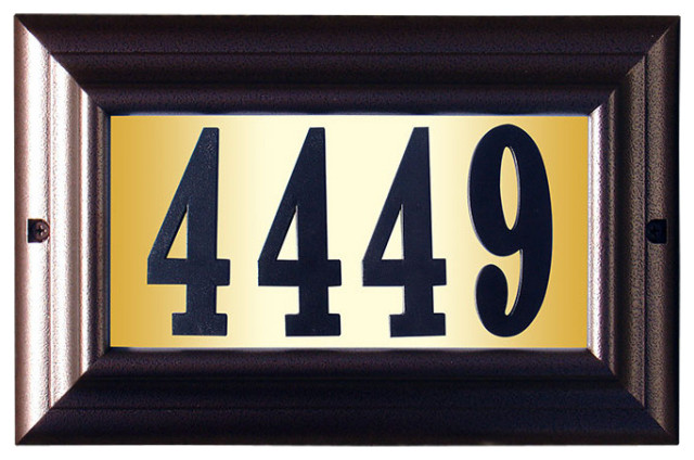 Large "Do It Yourself Kit" Lighted Address Plaque, Antique Copper Frame ...