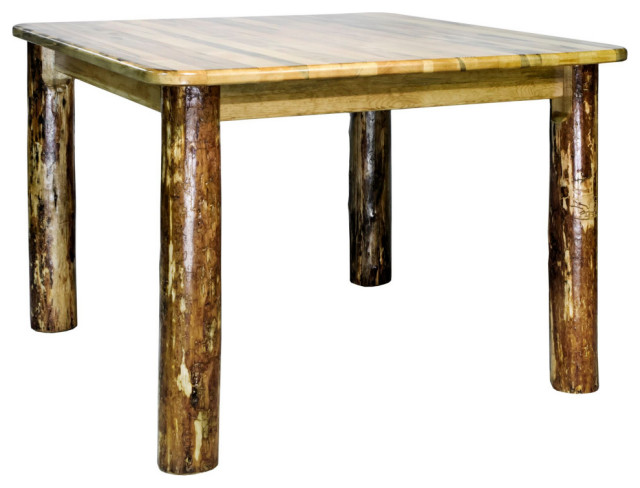 Glacier Country Collection Square 4 Post Dining Table - Rustic - Dining ...