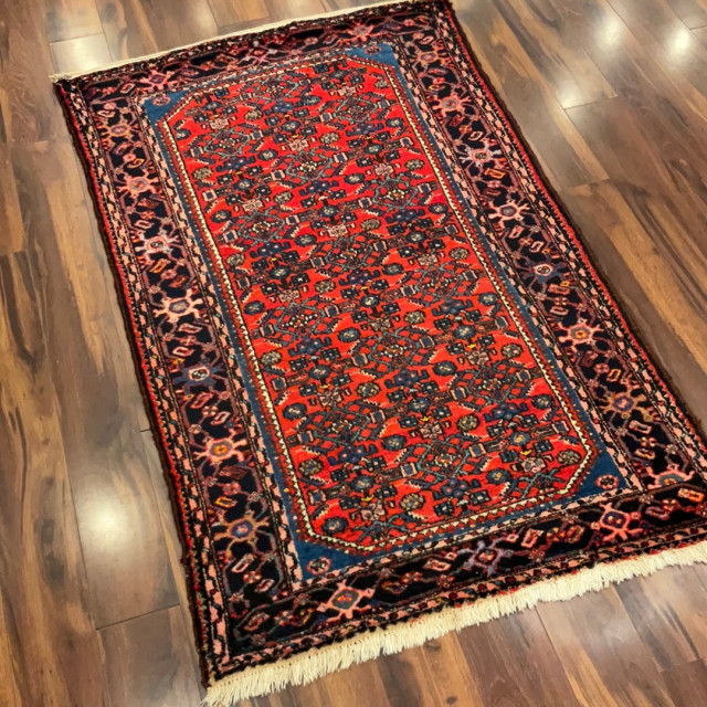 Kaoud Rugs 3.3x5.3 rectangle red hamadan area rug - Mediterranean ...