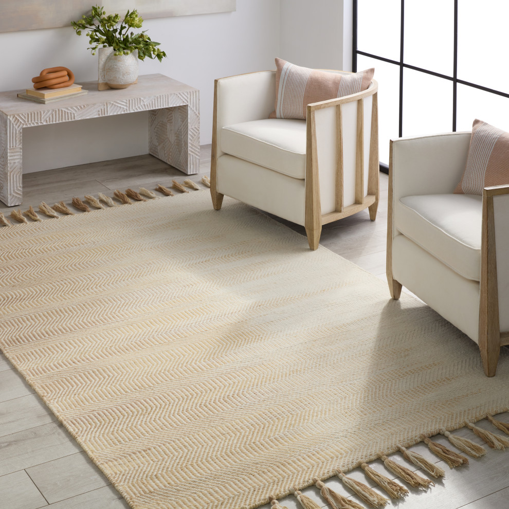 Jaipur Living Flats Handmade Geometric Ivory/Light Tan Area Rug, 5'x8 ...