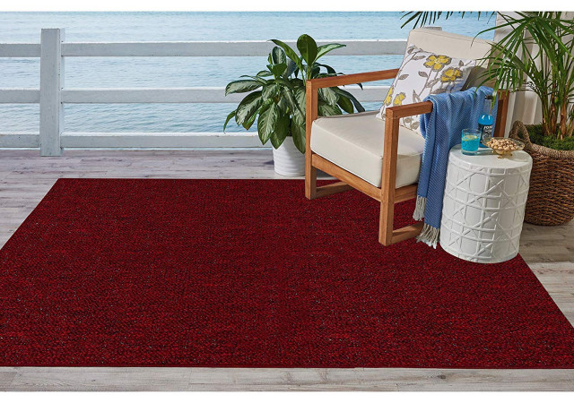 Saturn Collection Solid Color Indoor Outdoor Area Rugs, 10' Hexagon ...