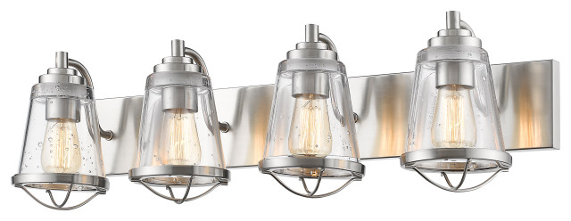 Mariner Collection 4 Light Vanity in Brushed Nickel Finish - Beach ...