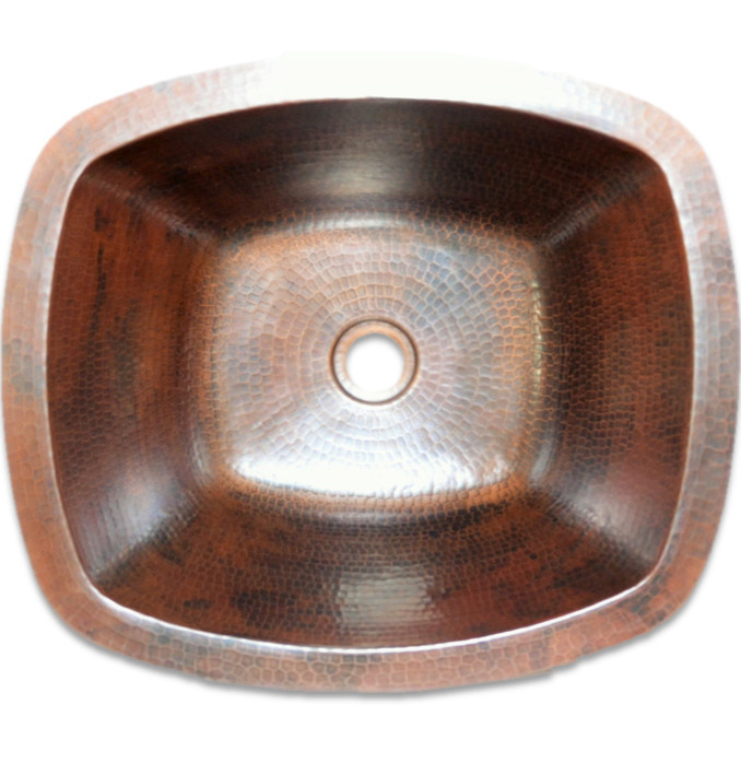 Rectangular 16" Handmade copper sink - Rustic - Bathroom Sinks - by ...