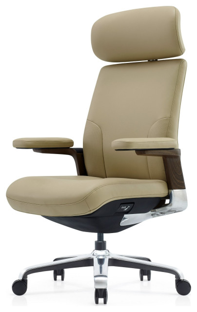 Modrest Johnson Modern Beige Leather Executive Office Chair ...
