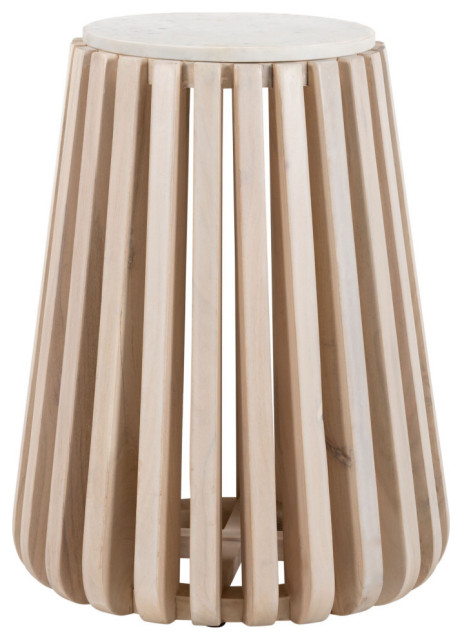 Bronson Side Table White and Natural - Transitional - Side Tables And End Tables - by Love Sofa ...