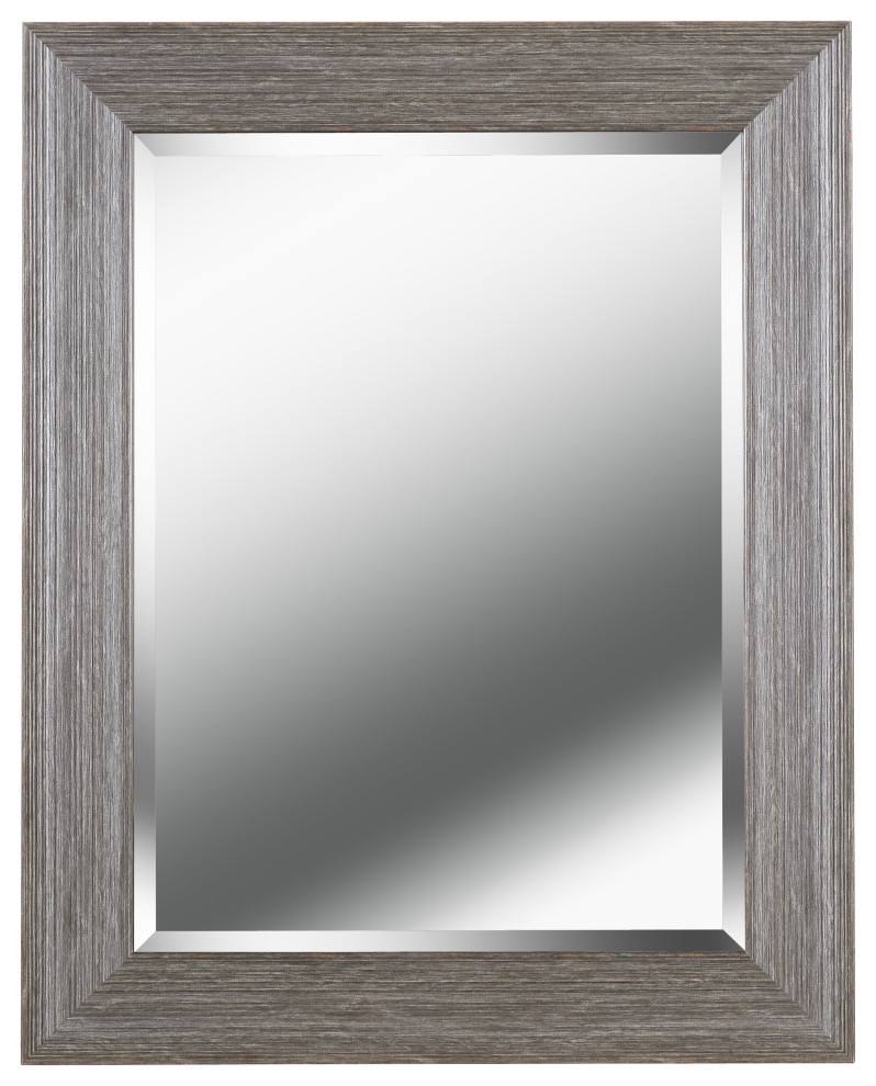 Jerry Wall Mirror, Gray, Rustic, 24"x30" - Farmhouse - Wall Mirrors ...