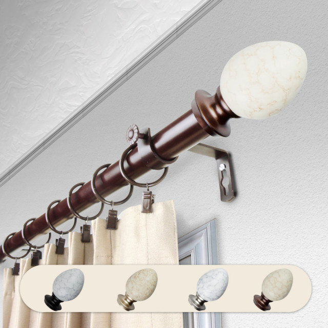 Afra 1" Curtain Rod, 48-84" - Traditional - Curtain Rods - by Rod ...
