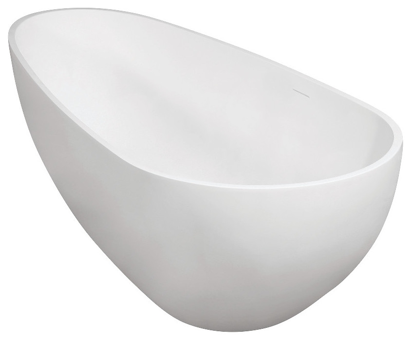 Aqua Eden VRTOV713422 Arcticstone 72" Egg Shaped Solid Surface ...