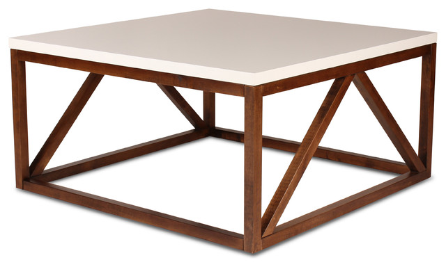 Kaya 2-Toned Wood Square Coffee Table - Contemporary - Coffee Tables ...