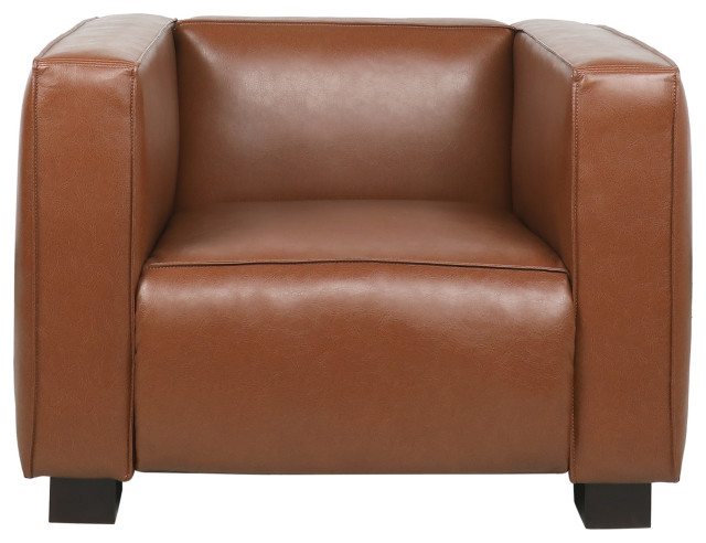 Minkler Contemporary Faux Leather Upholstered Club Chair - Contemporary ...