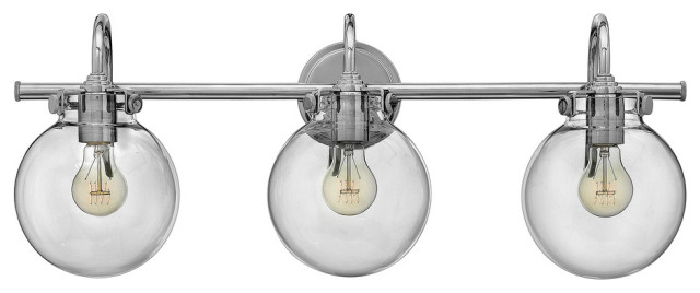 Congress Bath Vanity Light, 3-Light, Chrome, 29.5"W (50034CM N3AL ...