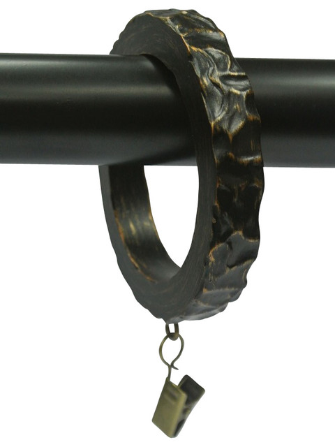 2 1/2" Large Hammered Designer Curtain Rings, Set of 8 - Transitional ...