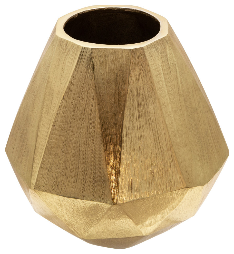 8" Geometric Deco Vase, Gold - Contemporary - Vases - by Sagebrook Home ...