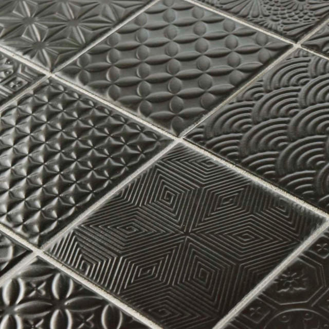 Spirit Porcelain Mosaic Floor and Wall Tile, Black, Sample ...