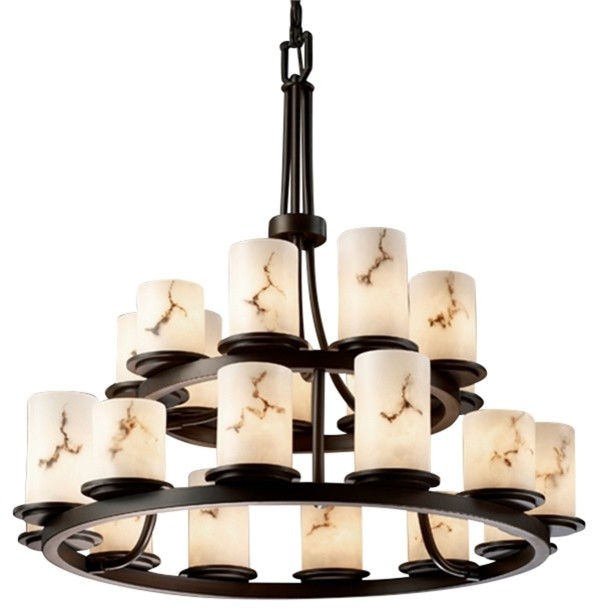 Justice Designs LumenAria Dakota 21-LT 2-Tier Ring Chandelier - Dark ...
