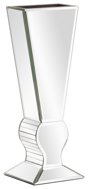 Beveled Mirrored Panel Art Deco Tall Vase - Contemporary - Vases - by ...