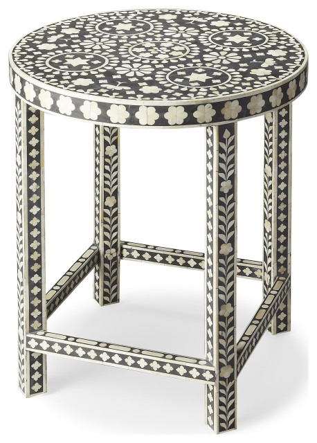 Butler Gillian Bone Inlay Accent Table - Mediterranean - Side Tables ...