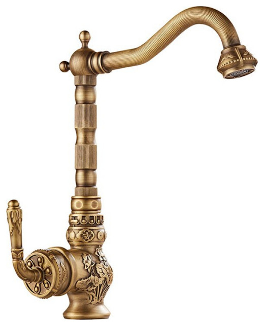 Single Handle Antique Bronze Bathroom Faucet - Victorian - Kitchen ...