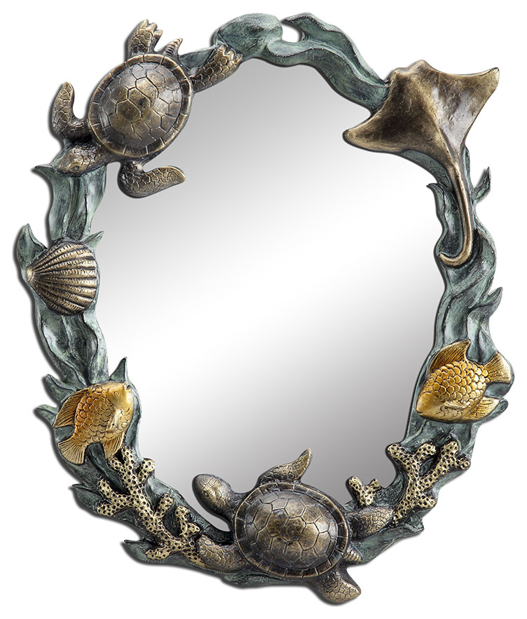 Turtles and Sealife Wall Mirror - Beach Style - Wall Mirrors - by SPI ...