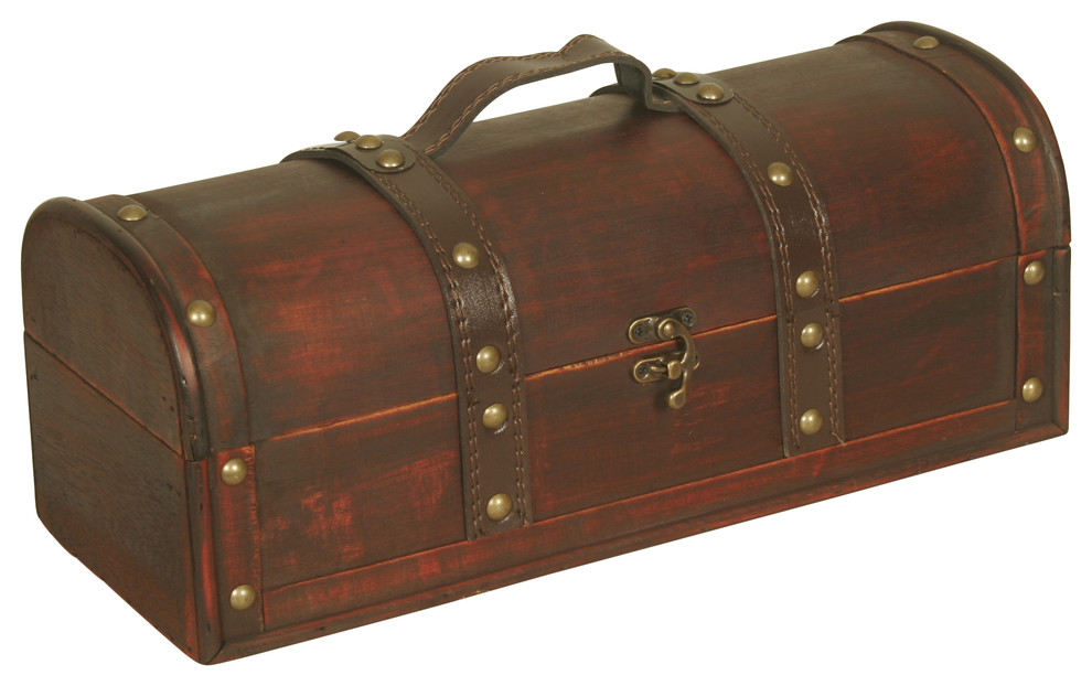 Wood Faux Leather Trunk - Traditional - Decorative Trunks - by WALD ...