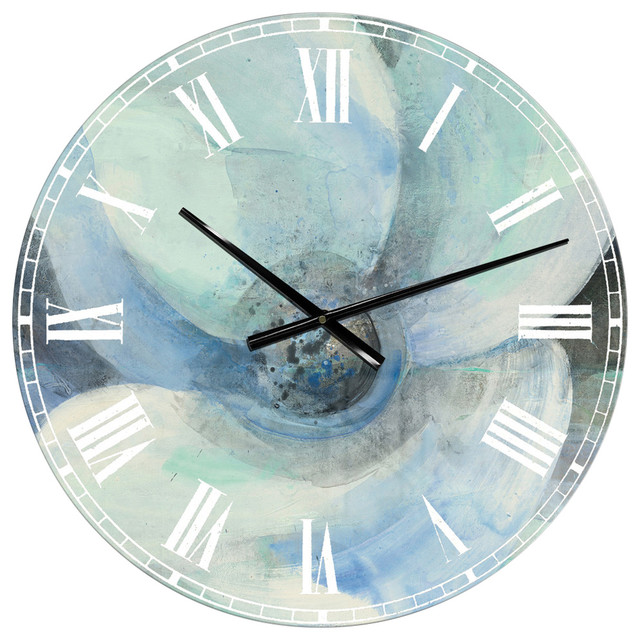 Watercolor Moonlight Magnolia Ii Farmhouse Oversized Clock, 23x23 ...