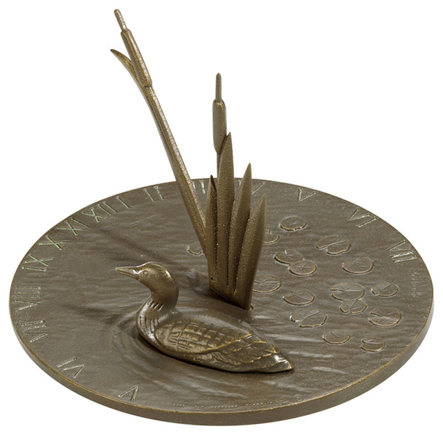 11.25" Diameter Loon Large Sundial, 11 1/4"ID - Traditional - Sundials ...