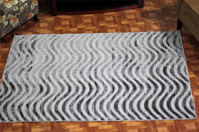 Persian Rugs Modern 9010 Swirls Contemporary, Beige, 9'0x12'6, 6'5"x9'2 ...