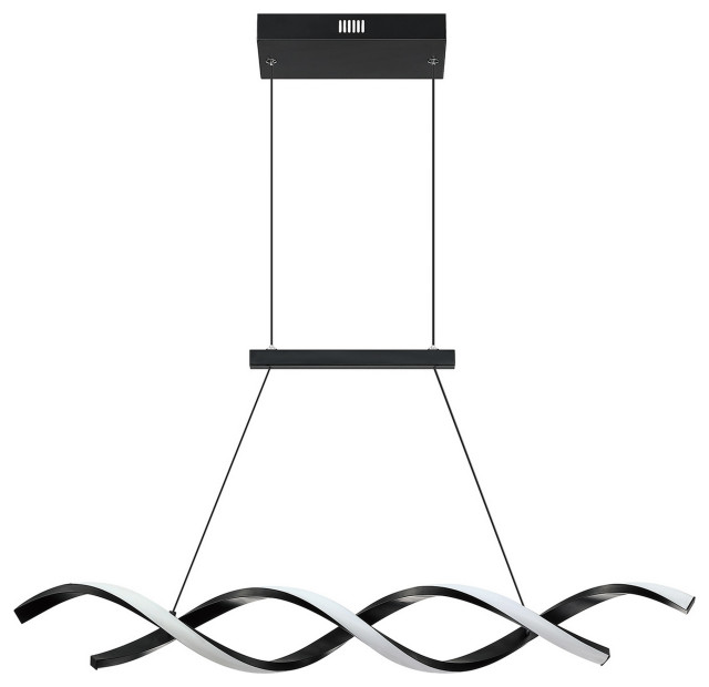 Twist - 32" Dual Helix LED Island Light - Black - Modern - Kitchen ...