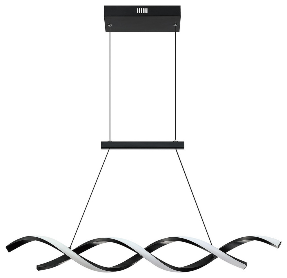 Twist - 32" Dual Helix LED Island Light - Black - Modern - Kitchen ...