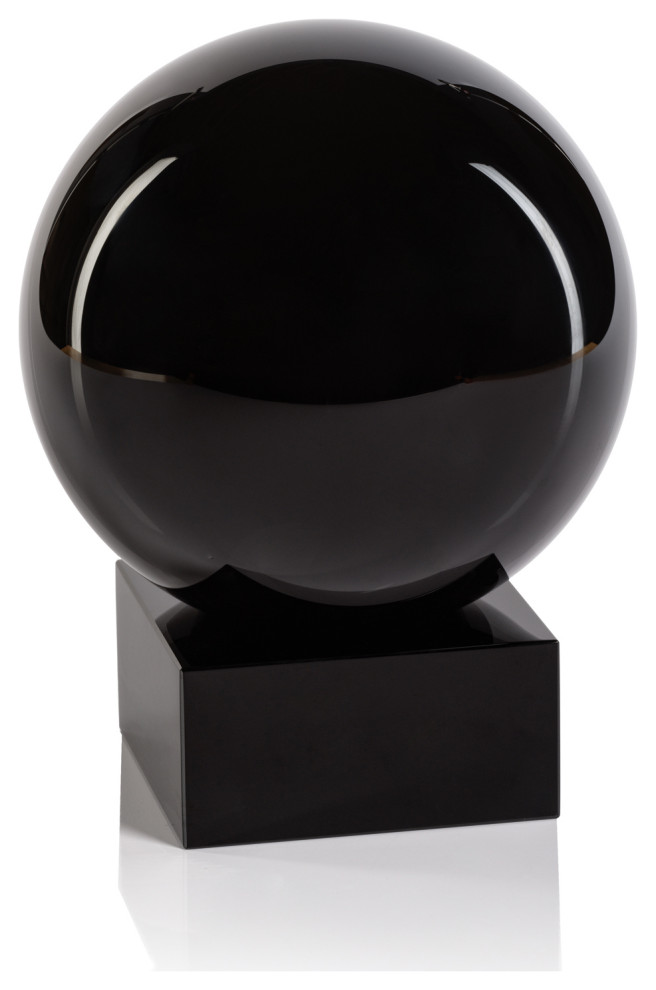 Sakinah Decorative Crystal Glass Orb on Base, Small - Contemporary ...