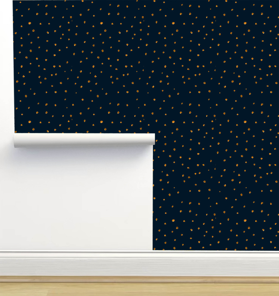 Holiday Gold Dots Coordinate Wallpaper, Sample 12"x8" - Contemporary ...