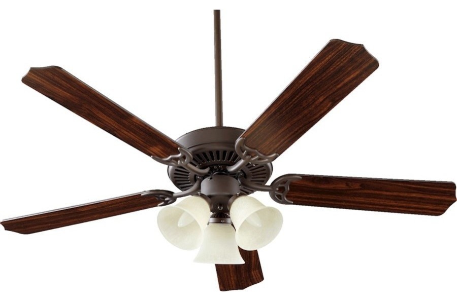 Quorum Capri VI 3-Light Ceiling Fan, Mystic Silver - Traditional ...