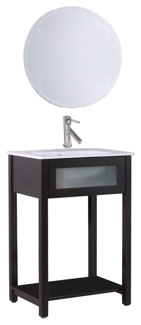 Leda Single-Sink Vanity, Espresso, 24" - Transitional - Bathroom ...