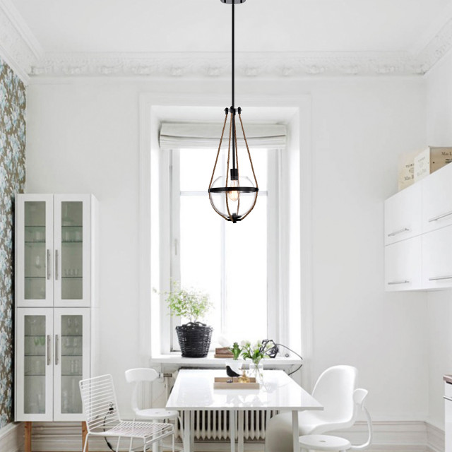 FD10026/1RI Medeia 11" 1-Light Indoor Matte Black Finish Pendant Light ...