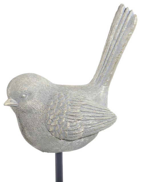 Sagebrook Home Resin Bird Decor on Stand, Ivory, 15.75" - Industrial ...