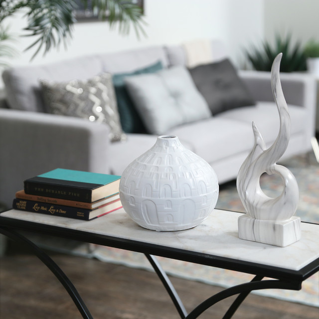 Urban Trends Ceramic Statue With White - Contemporary - Decorative ...