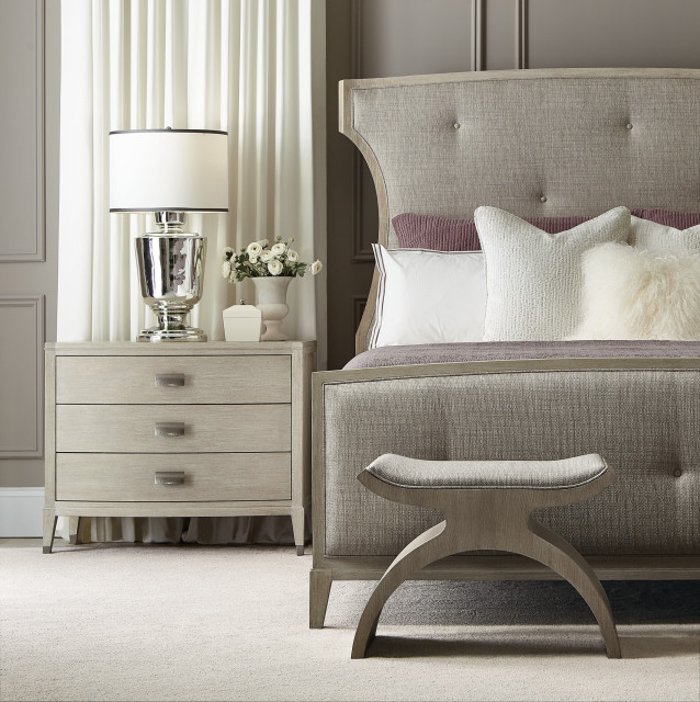 Bernhardt East Hampton Nightstand, Cerused Linen - Transitional ...