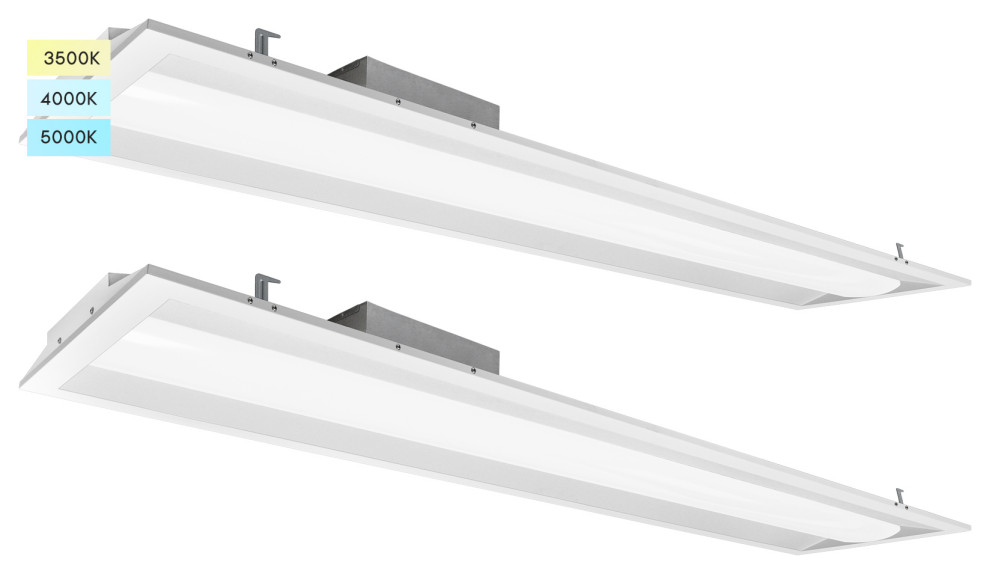 1x4 FT LED Troffer Panel 3 Color Options Dimmable Damp Rated 2 Pack ...