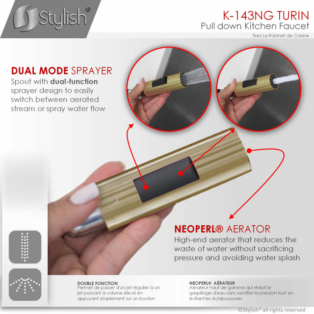 Modern Single Handle Pull Down Sprayer Kitchen Faucet in Matte Black ...