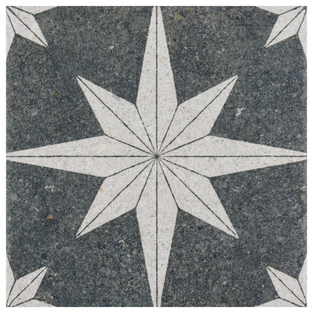 Compass Star Porcelain Floor and Wall Tile Sample - Contemporary - Wall ...