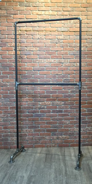 Industrial Pipe Double Row Clothing Rack by William Roberts Vintage ...